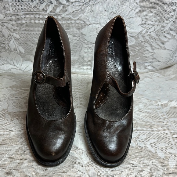 Born | Shoes | Born Brown Leather Heels With Classic Mary Jane Design ...